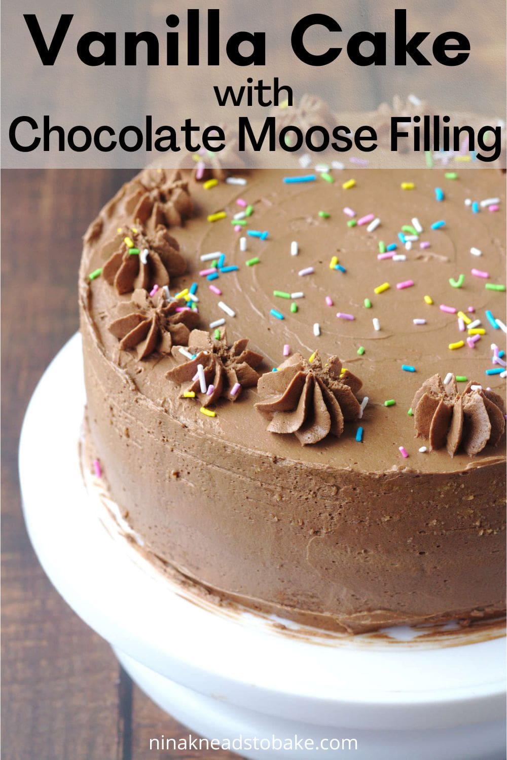 Vanilla Cake with Chocolate Mousse Filling – Nina Kneads to Bake