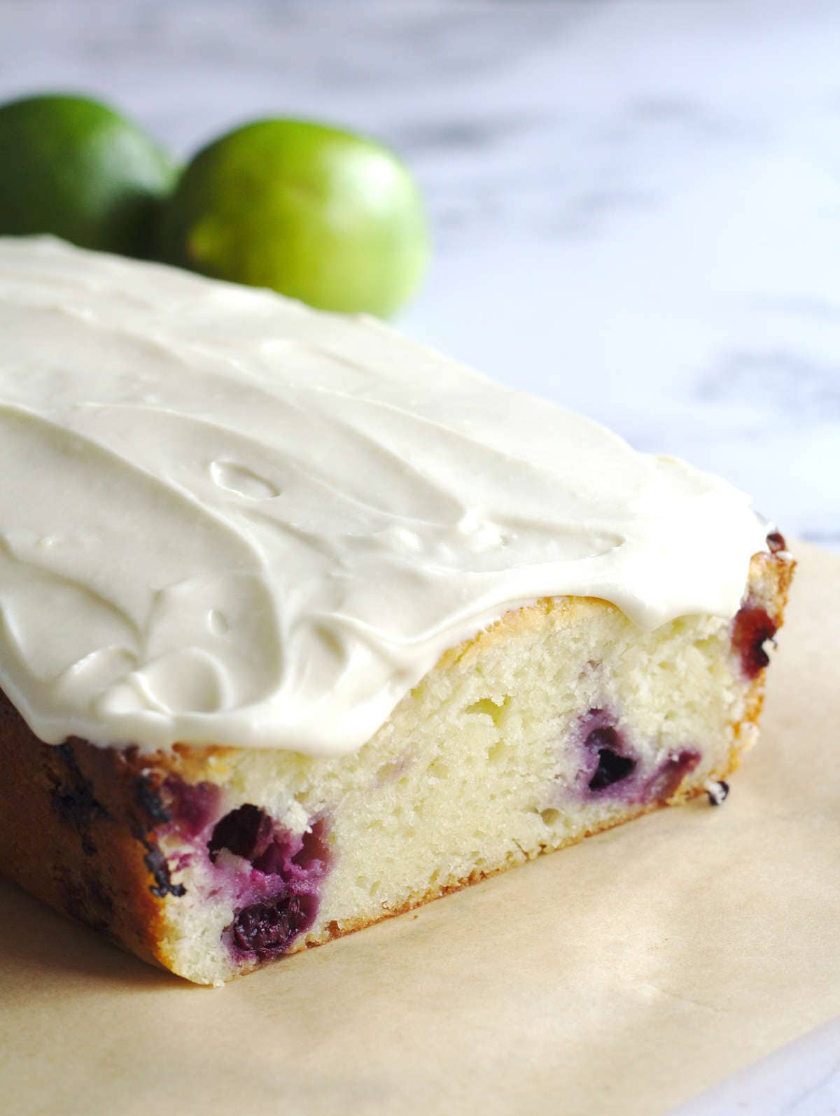 Blueberry Lime Loaf with Cream Cheese Frosting – Nina Kneads to Bake