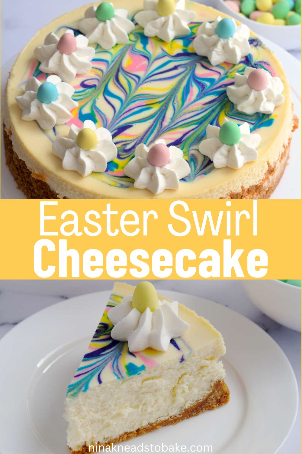 Easter Swirl Cheesecake – Nina Kneads to Bake