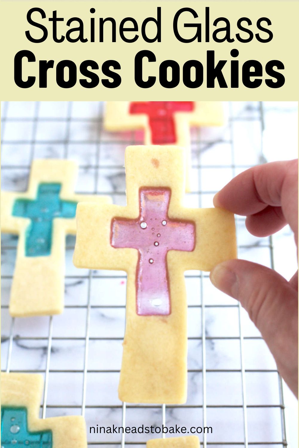 Stained Glass Cross Cookies – Nina Kneads to Bake