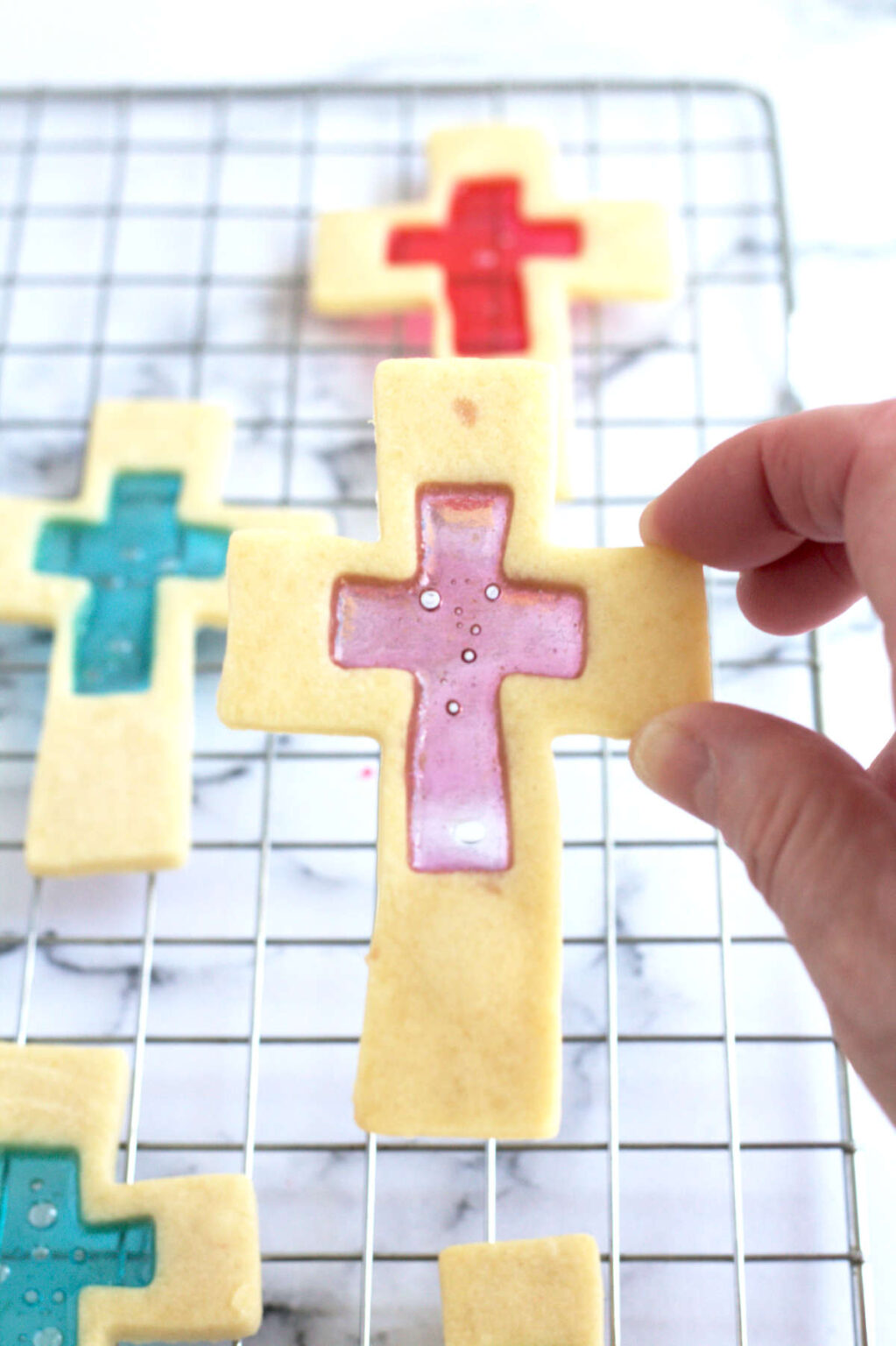 Stained Glass Cross Cookies – Nina Kneads to Bake
