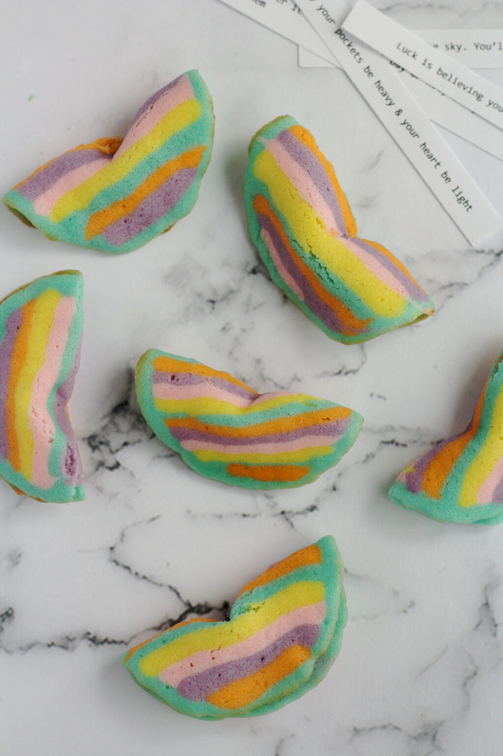 Rainbow Fortune Cookies – Nina Kneads to Bake